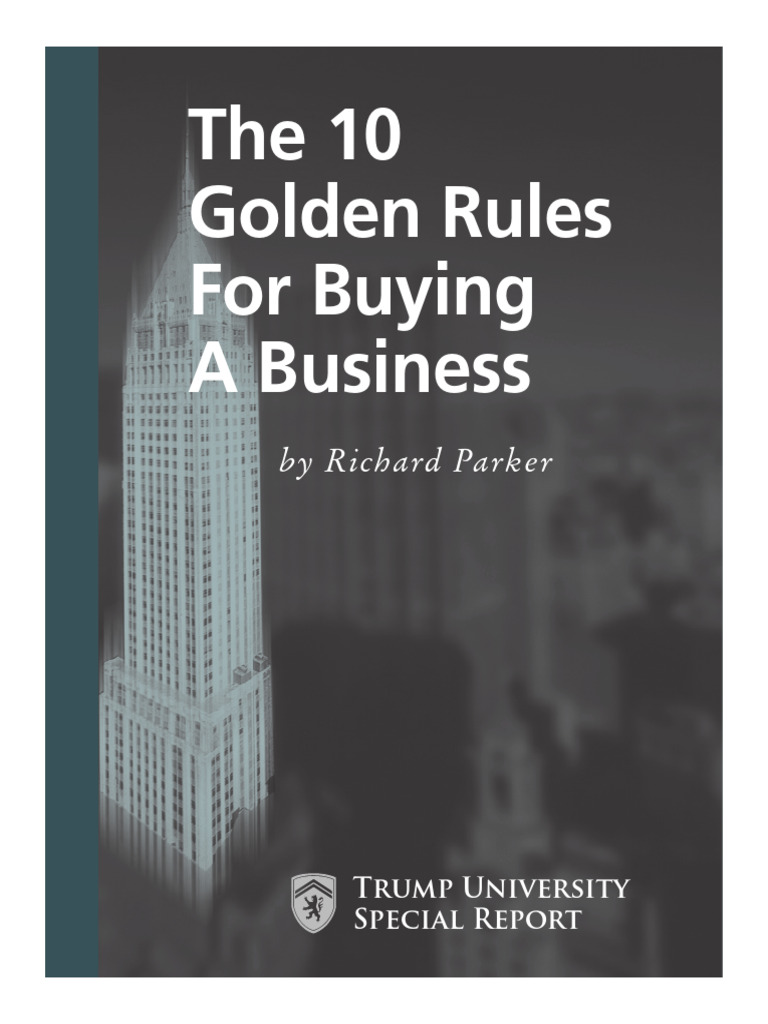 10 Golden Rules | PDF | Sales | Valuation (Finance)