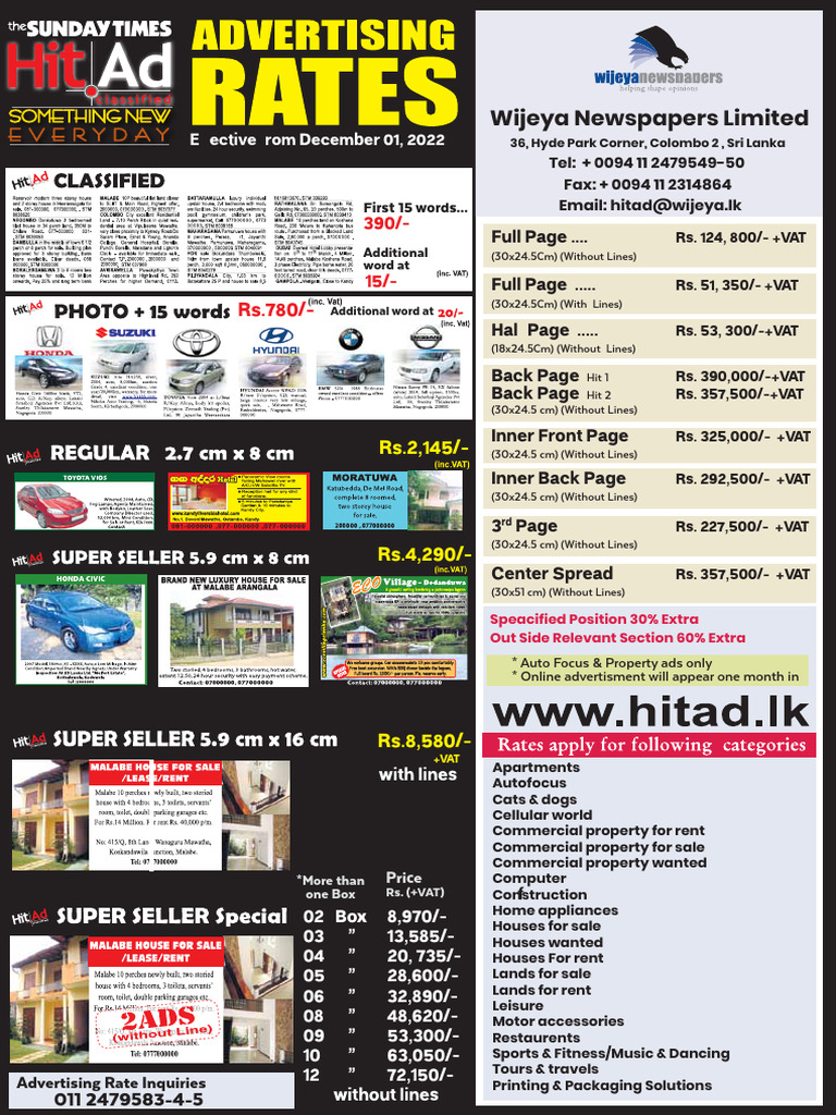 HitAd Rate Card | PDF