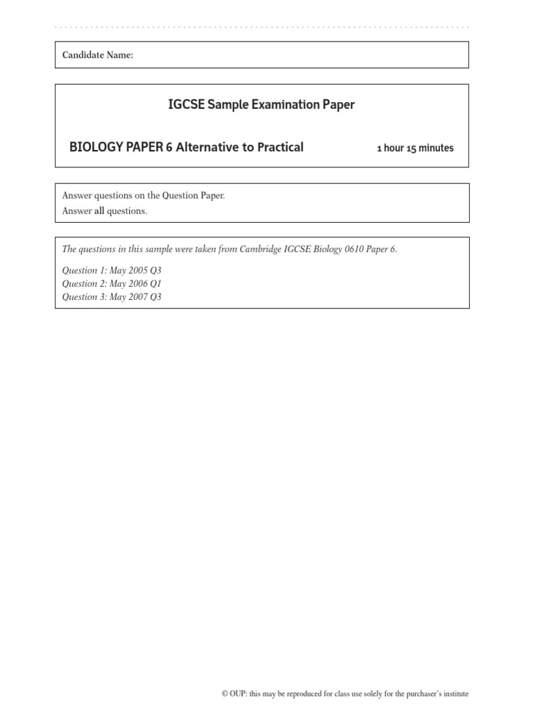 Bio Alternative Practical Paper 6 Without Annotations | PDF | Foods ...