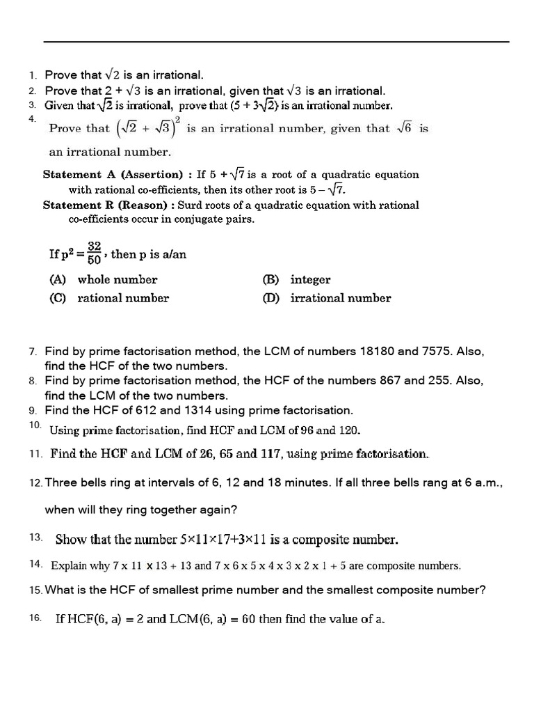 Real Numbers and Polynomials | PDF | Factorization | Mathematical Concepts