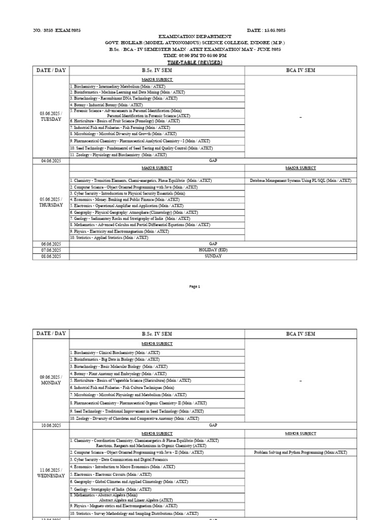 784482revised - Time Table - B.sc. - Bca - IV Semester (Main-Atkt) Examination May - June 2025 ...
