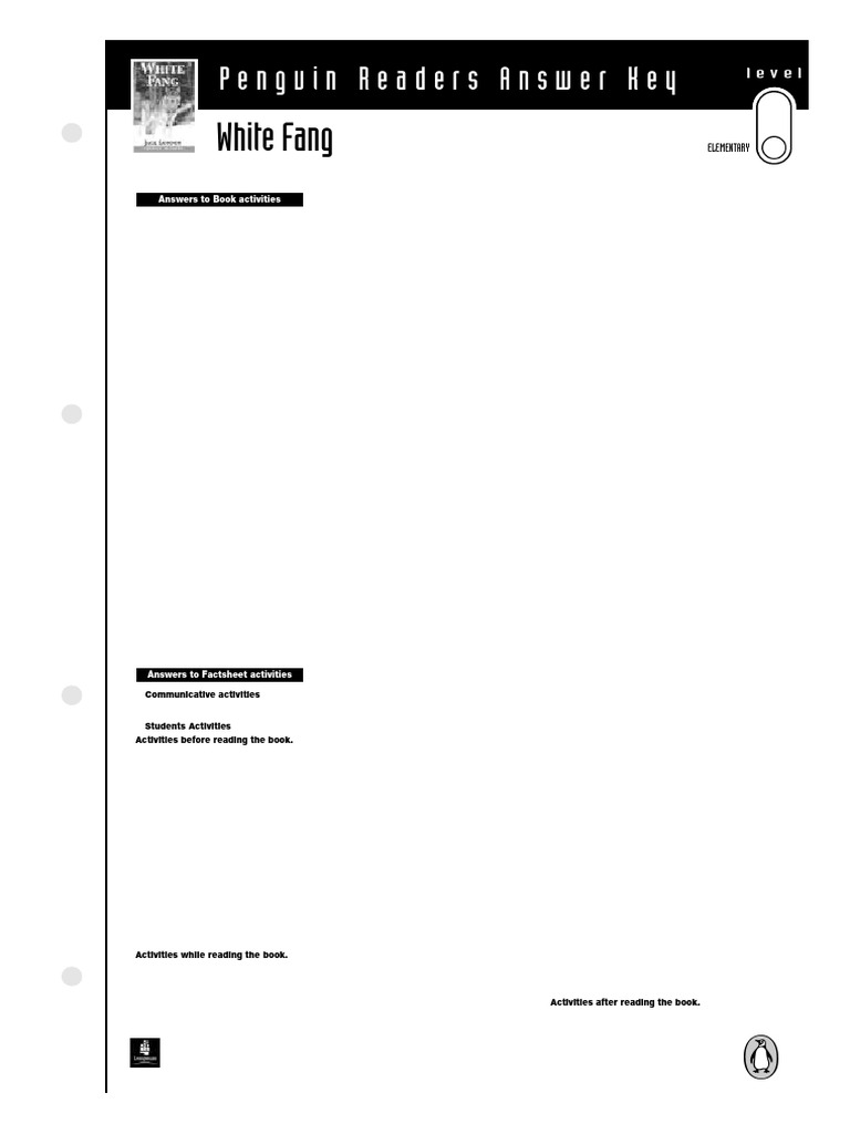 White Fang Answer Key Overview | PDF | White Fang