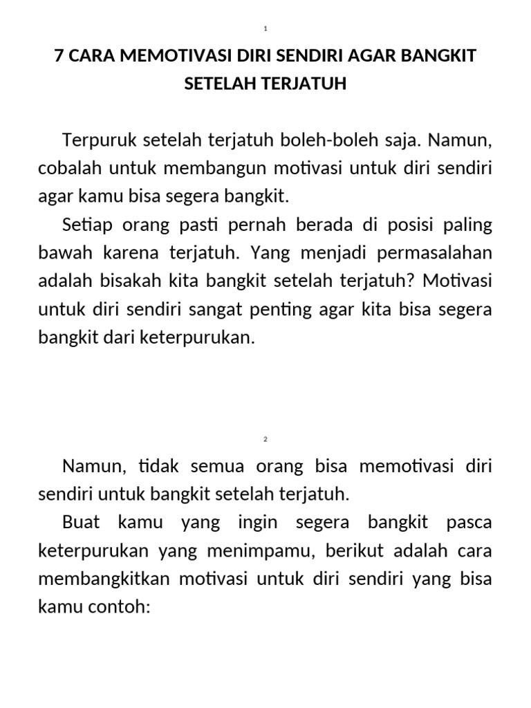 Cara Bangkit dari Keterpurukan | PDF