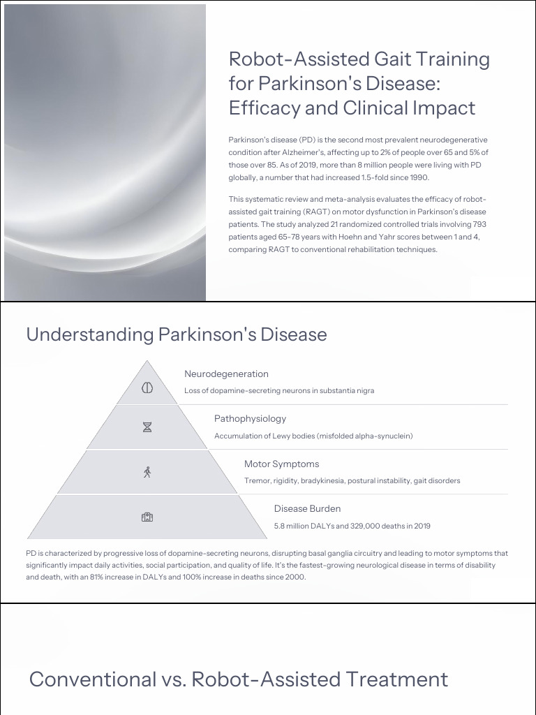 Robot Assisted Gait Training For Parkinsons Disease Efficacy and Clinical Impact | PDF ...