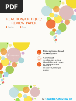 Reaction Paper Format | PDF | Paragraph | Writing