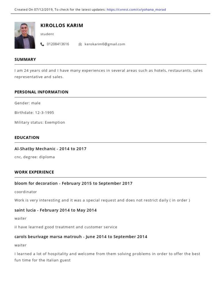 Kirollos Karim CV | PDF