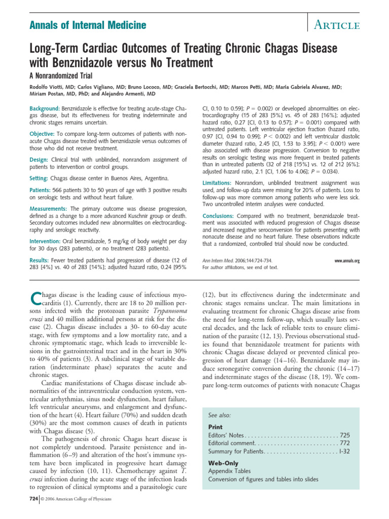 35 - Long-Term Cardiac Outcomes of Treating Chronic Chagas Disease ...