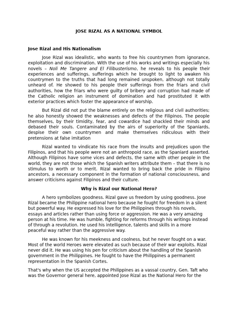 Jose Rizal As A National Symbol | PDF