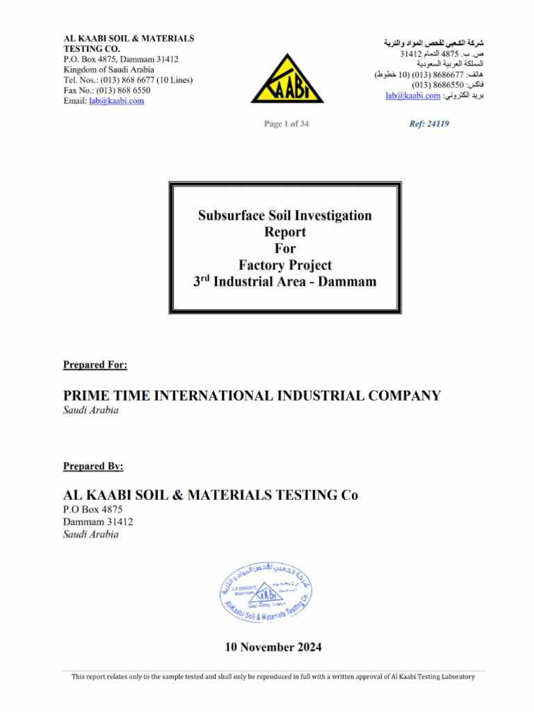 Soil Test Report From Kaabi | PDF | Geotechnical Engineering | Civil ...