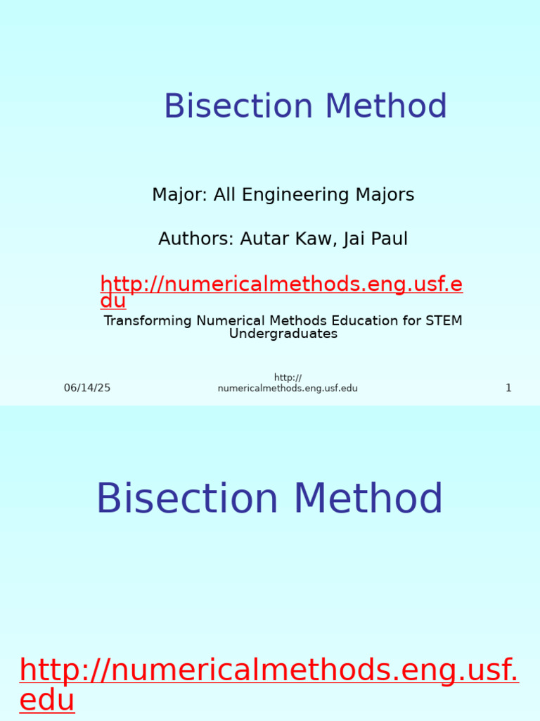 Mws Gen Nle PPT Bisection | PDF | Mathematics | Numerical Analysis