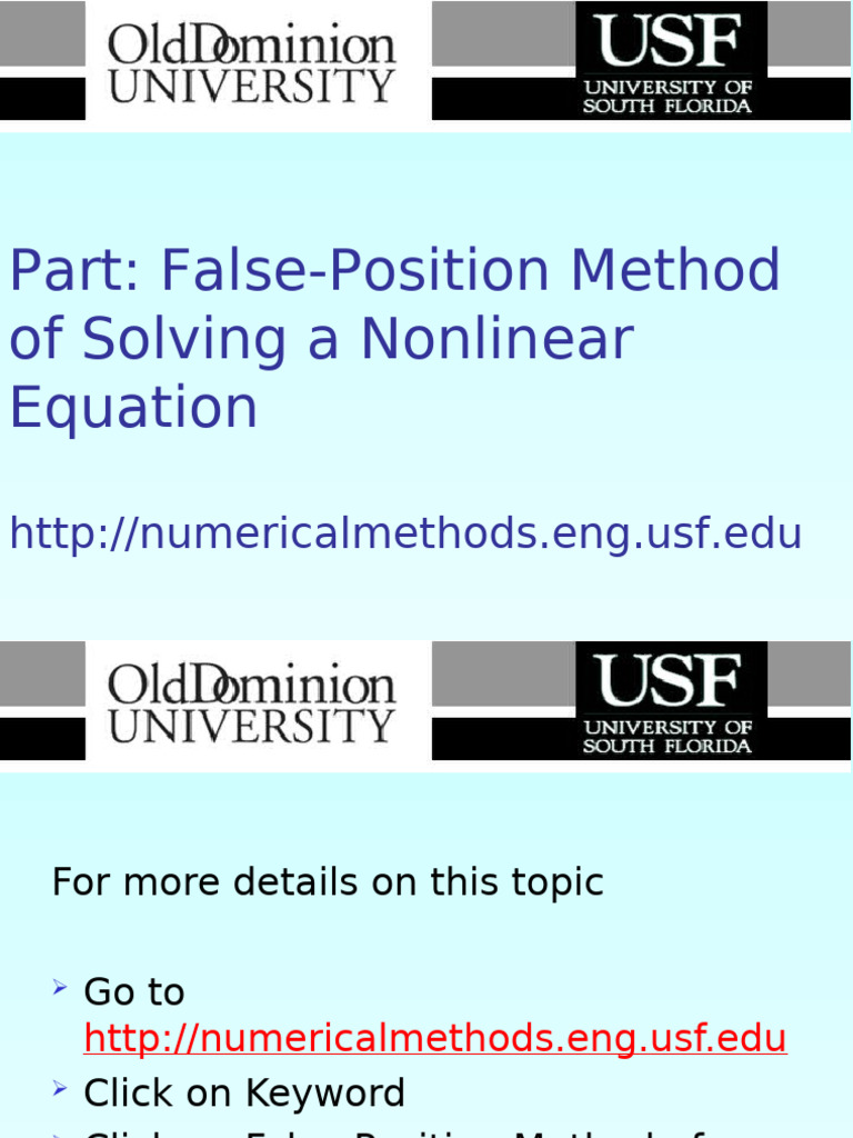 False-Position Method Explained | PDF | Applied Mathematics ...