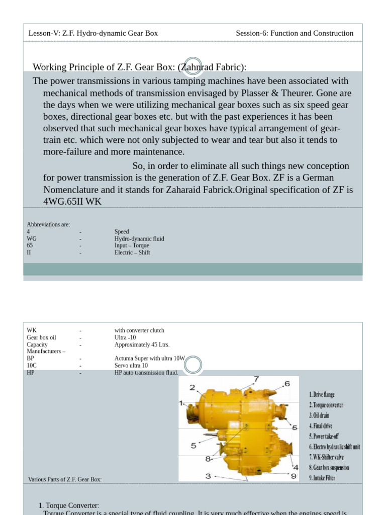 ZF Gear Box New | PDF | Clutch | Turbine