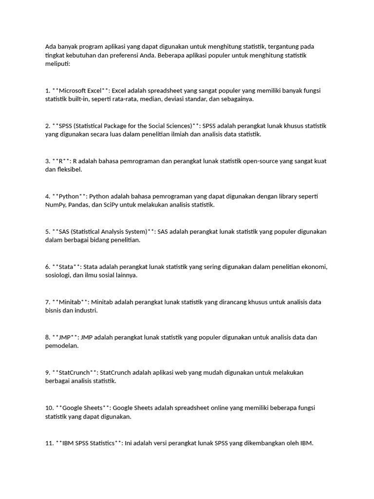Aplikasi Selain SPSS Dari Open AI | PDF