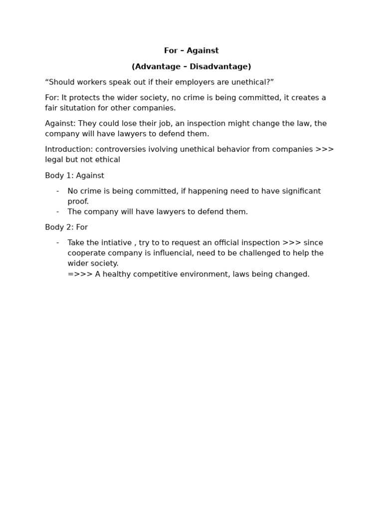 For - Against | PDF