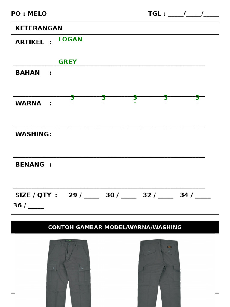 Template Pre Order | PDF