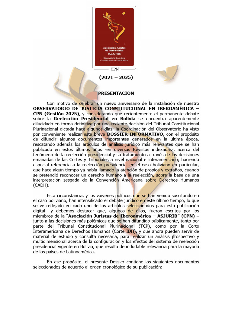 Reeleccion Presidencial Dossier Digital | PDF | Democracia | Ideologías políticas