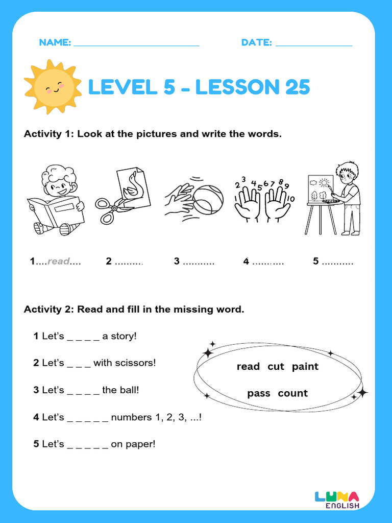 Lesson 25 - Level 5 Worksheet - Verbs | PDF