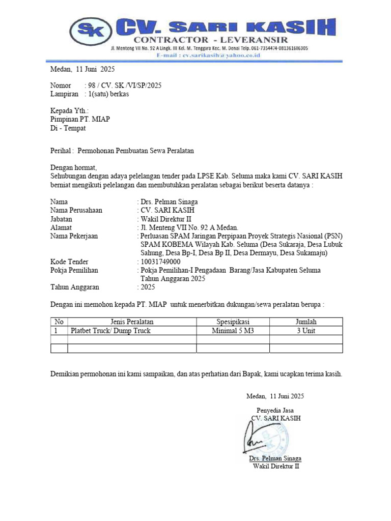 Permohonan Dukungan | PDF