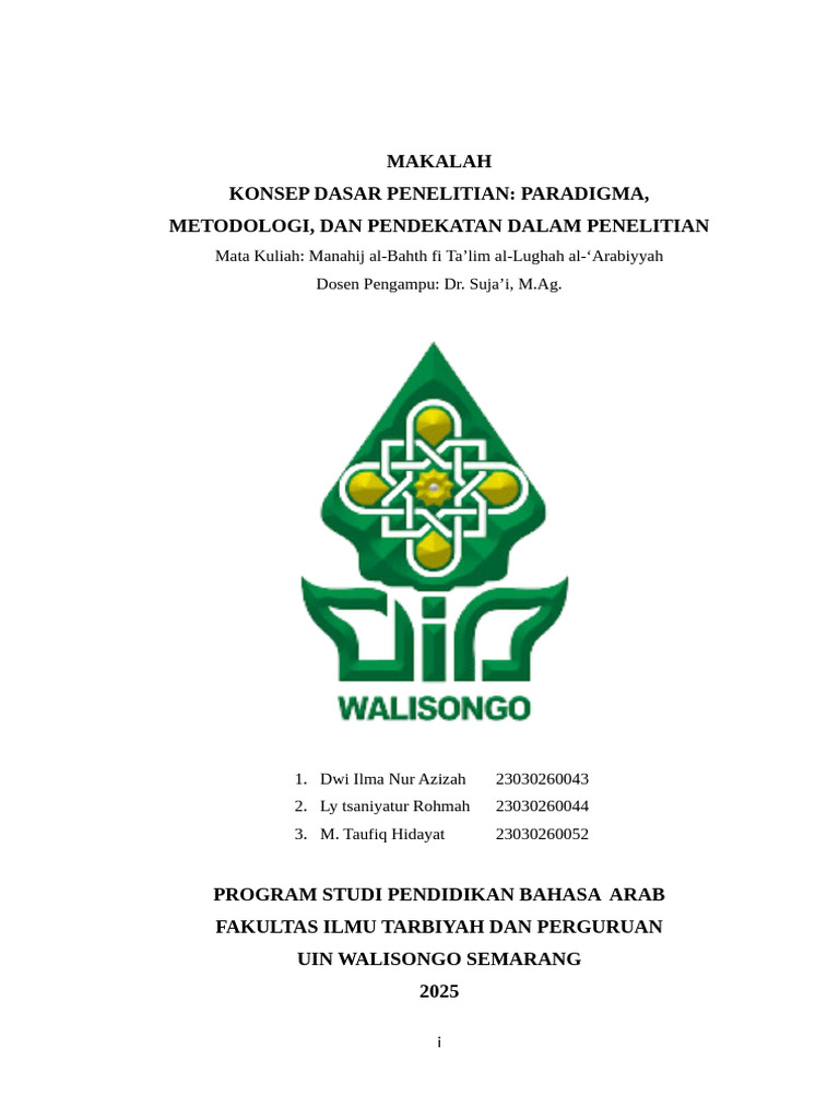 Konsep Penelitian: Paradigma dan Metodologi | PDF