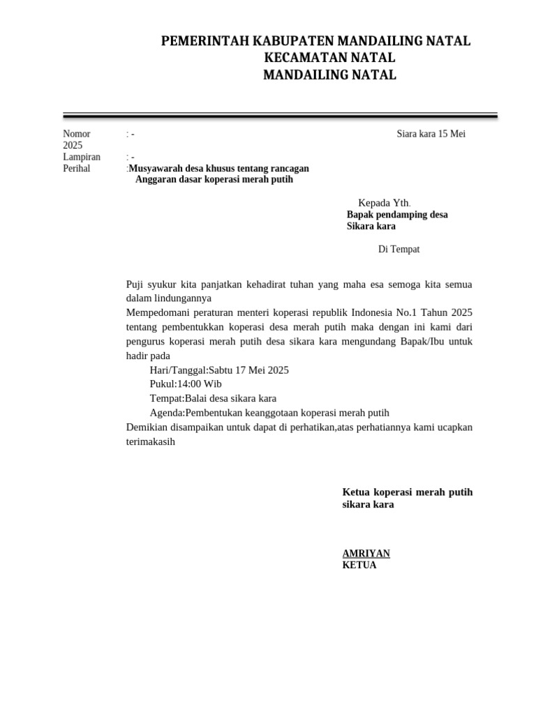 Surat Undangan Kop Merah Putih | PDF