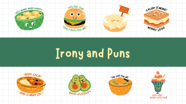 Language Arts Verbal Irony and Puns Education Presentation in Green ...