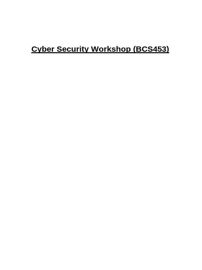 Cyber Security Workshop Bcs453 Lab Manual Experiments Overview | PDF | Http Cookie | World Wide Web