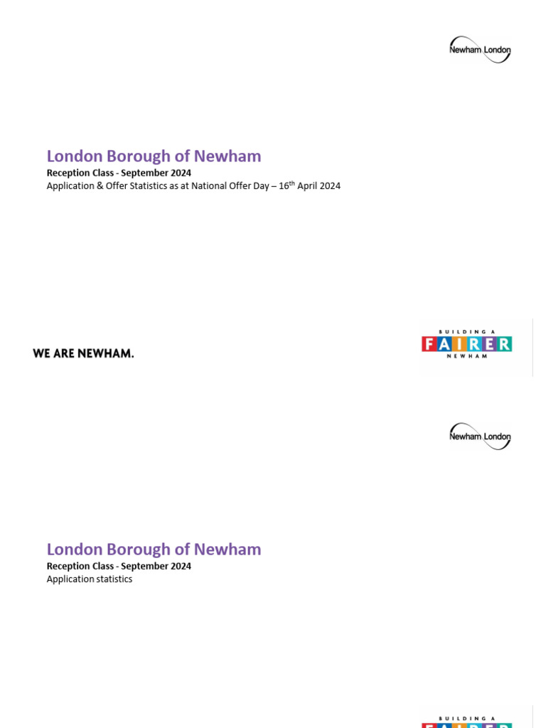 Newham Reception Class Applications 2024 | PDF