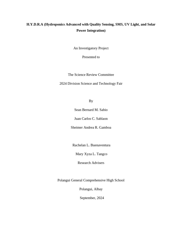 UPDATED-H Y D R A-PAPER-1 1docx | PDF | Agriculture | Soil