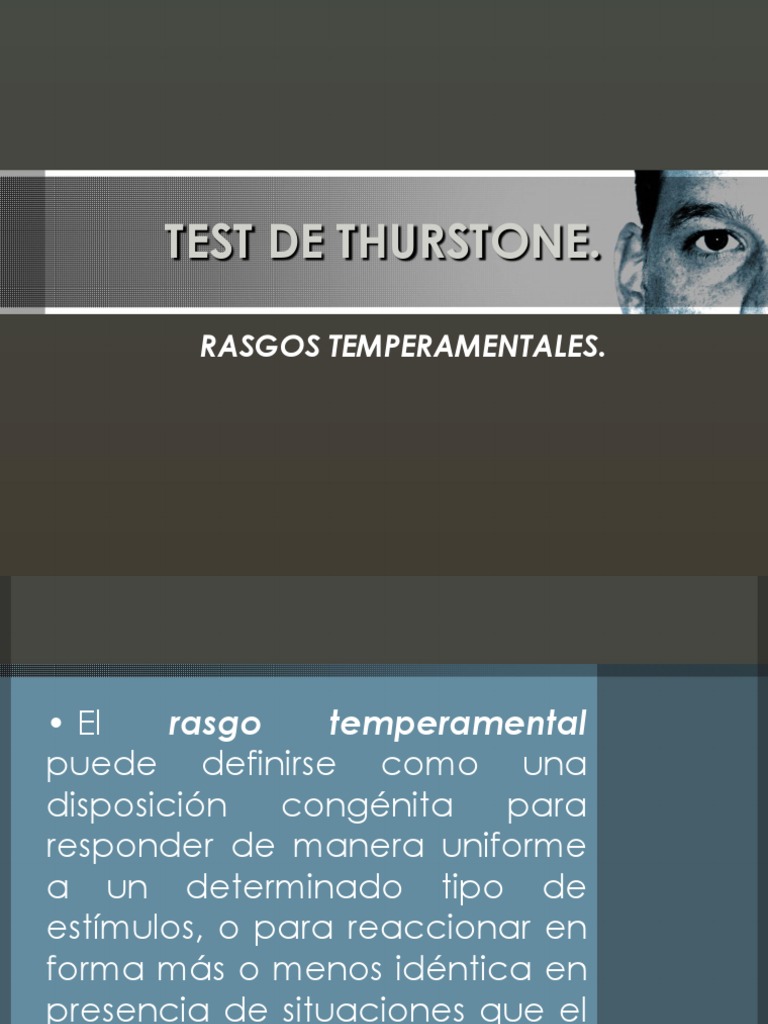 Test de Thurstone: Rasgos Temperamentales | PDF