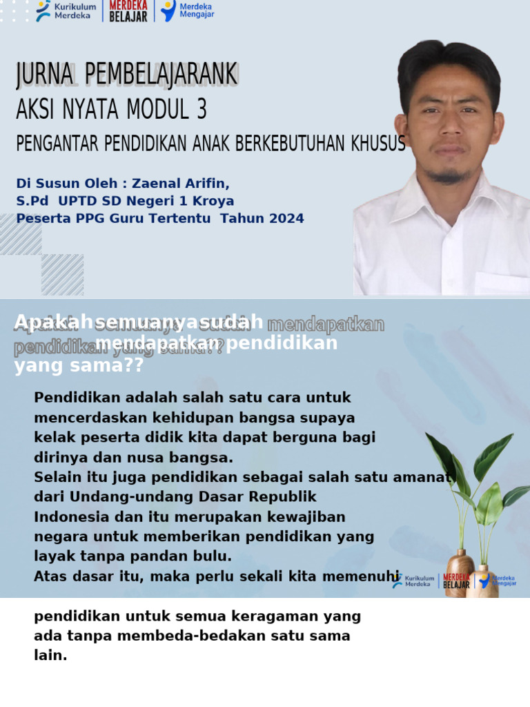 JURNAL-pengantarpendidikananakberkebutuhankhusus ZAENAL ARIFIN | PDF