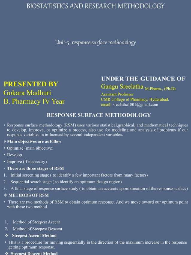 Response Surface Design | PDF