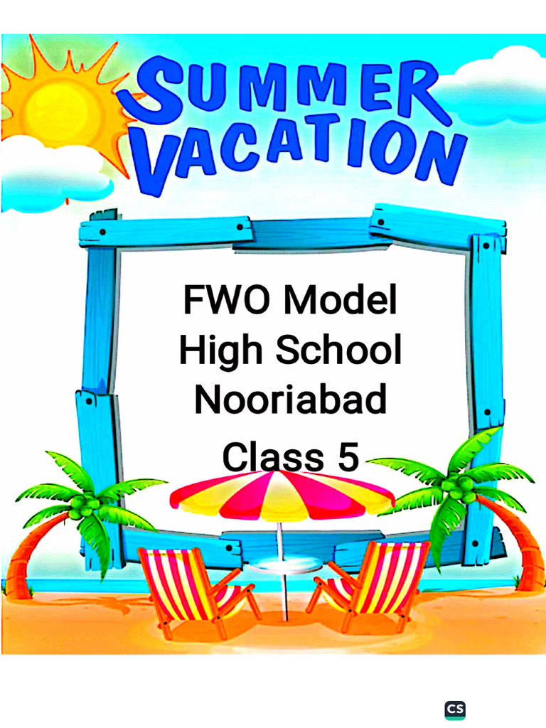 Class 5 Summer Vacation Work | PDF