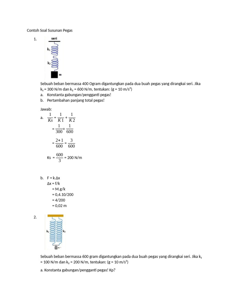Contoh Soal Susunan Pegas | PDF