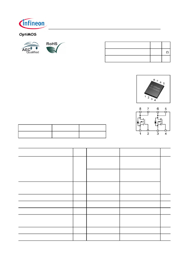 Infineon IPG20N06S2L 35 DataSheet v01 01 en | PDF | Field Effect Transistor | Diode