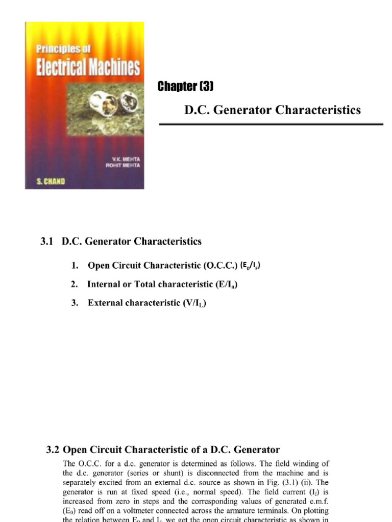 DC Generator Characteristics | PDF
