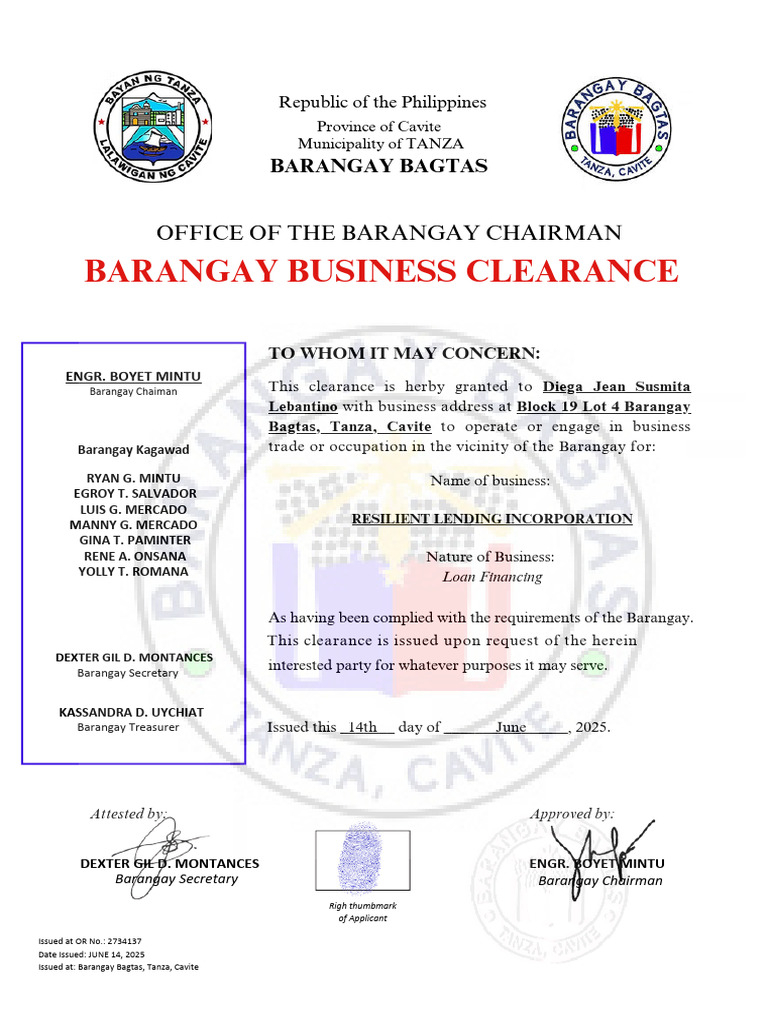 634729012-BARANGAY-BUSINESS-CLEARANCE - PDF 20250614 154740 0000 | PDF
