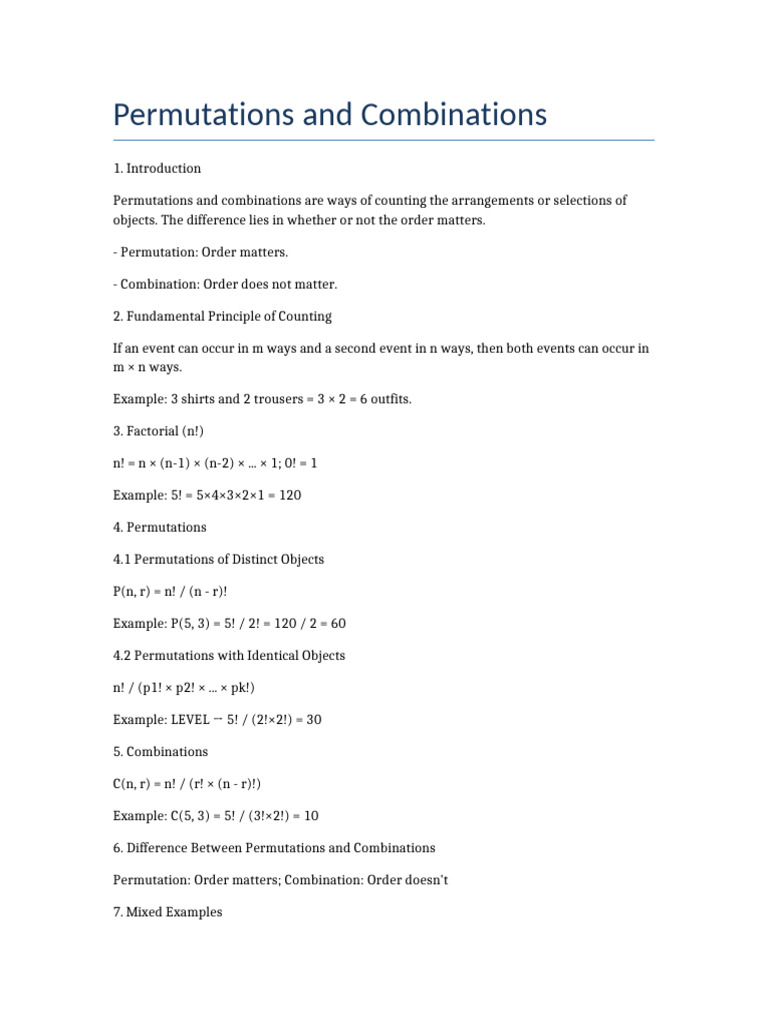Permutations with Identical Objects Explained | PDF