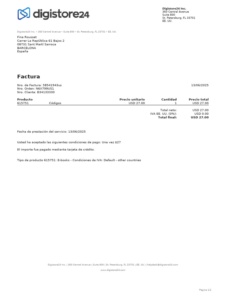 Invoice N6X799US1 58541943us | PDF | Tecnología bancaria