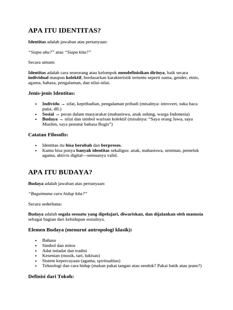 Identitas Budaya | PDF