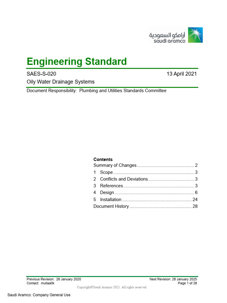 Oily Water Drainage Systems Standard | PDF | Storm Drain | Pipe (Fluid ...