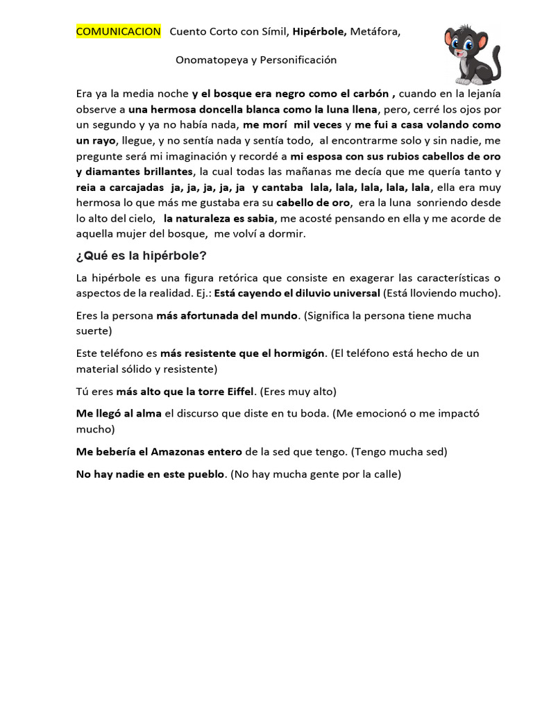 Ficha Com. Historia Literaria Hiperbole | PDF