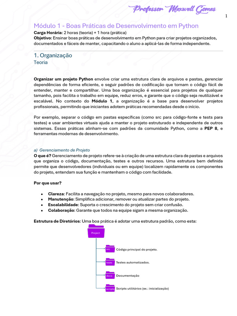 Aula 1 - Boas Práticas de Desenvolvimento Python | PDF | Python ...