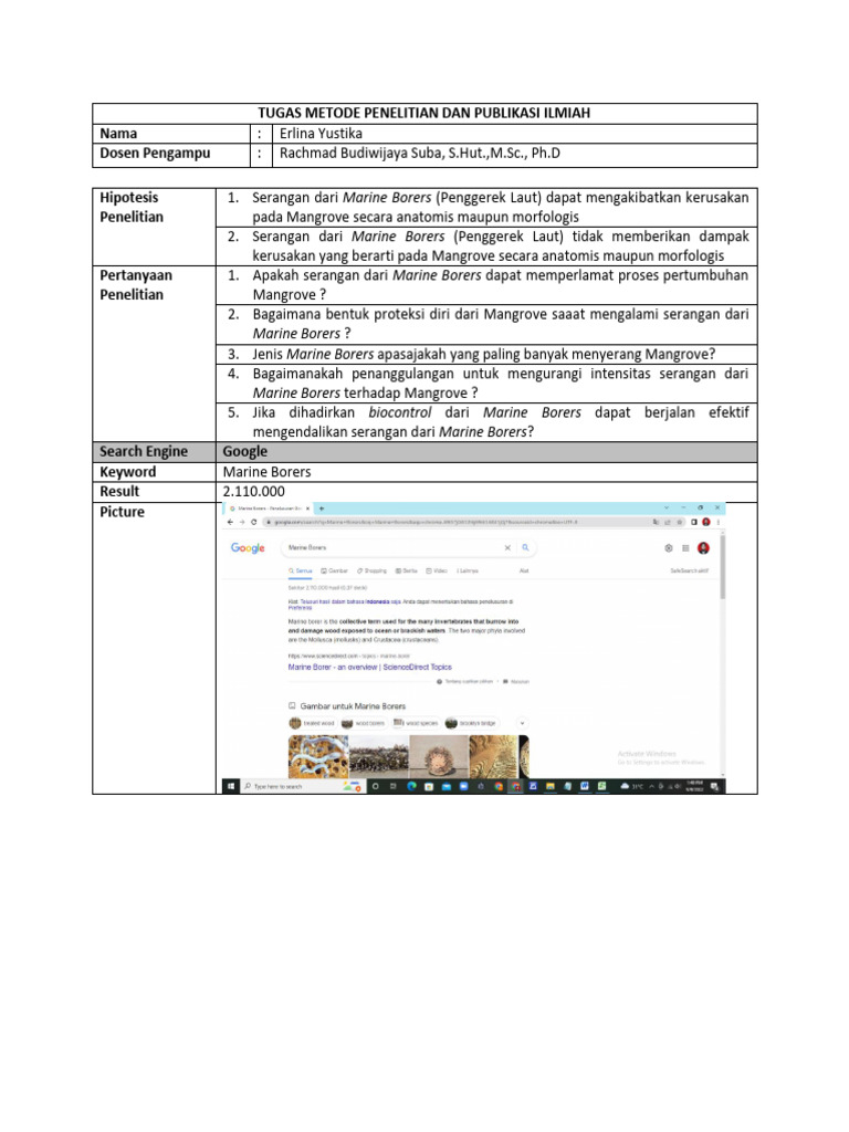 Dampak Marine Borers pada Mangrove | PDF