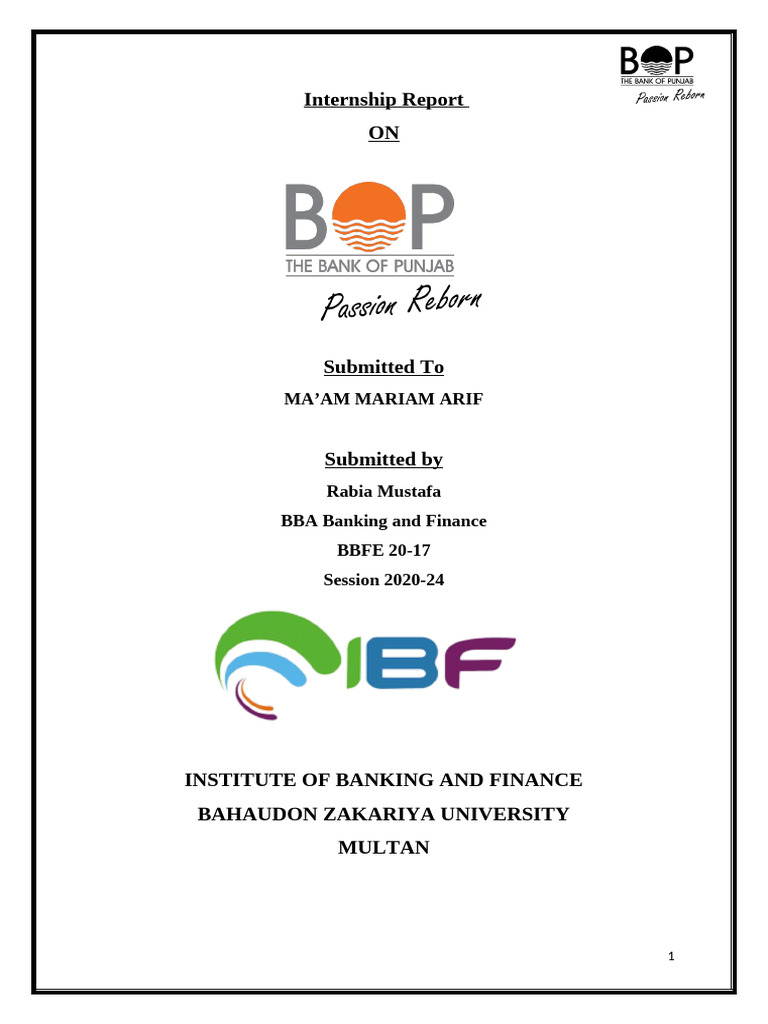 Rabia Mustafa Ibf Bop Annual Report 2k23 | PDF | Banks | Cheque