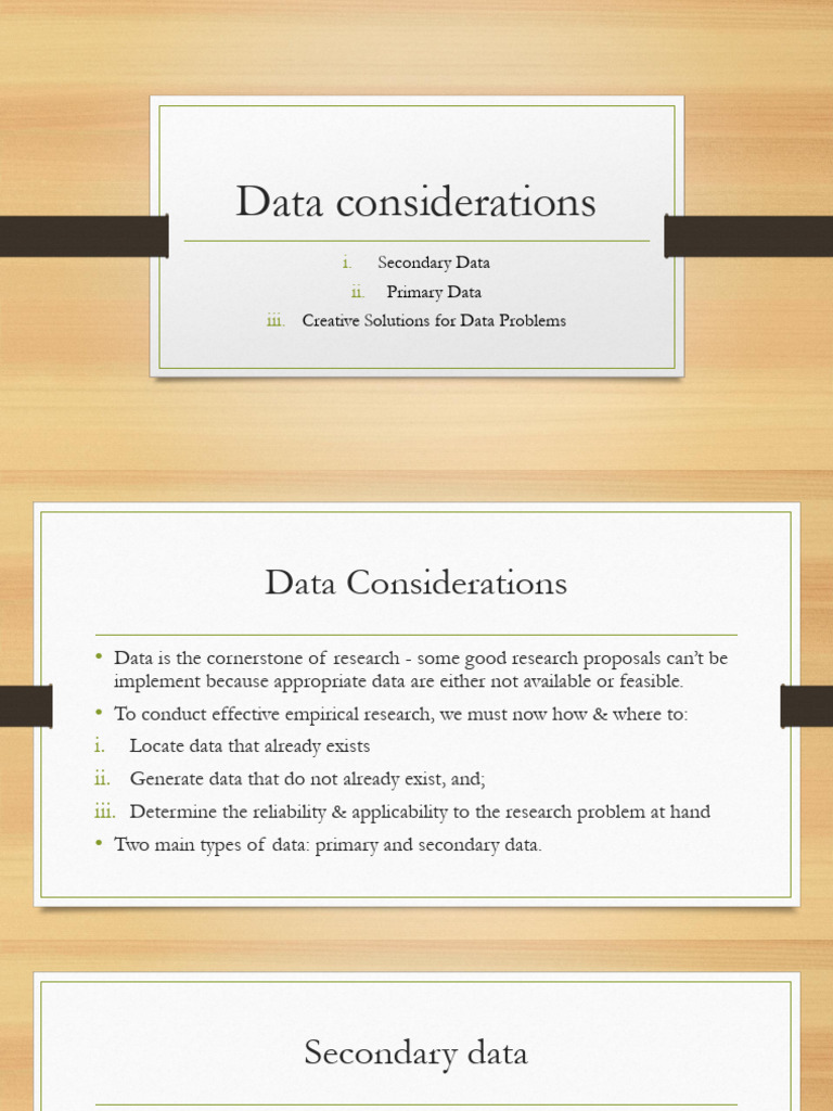 Lecture 8 Data Considerations | PDF | Questionnaire | Survey Methodology