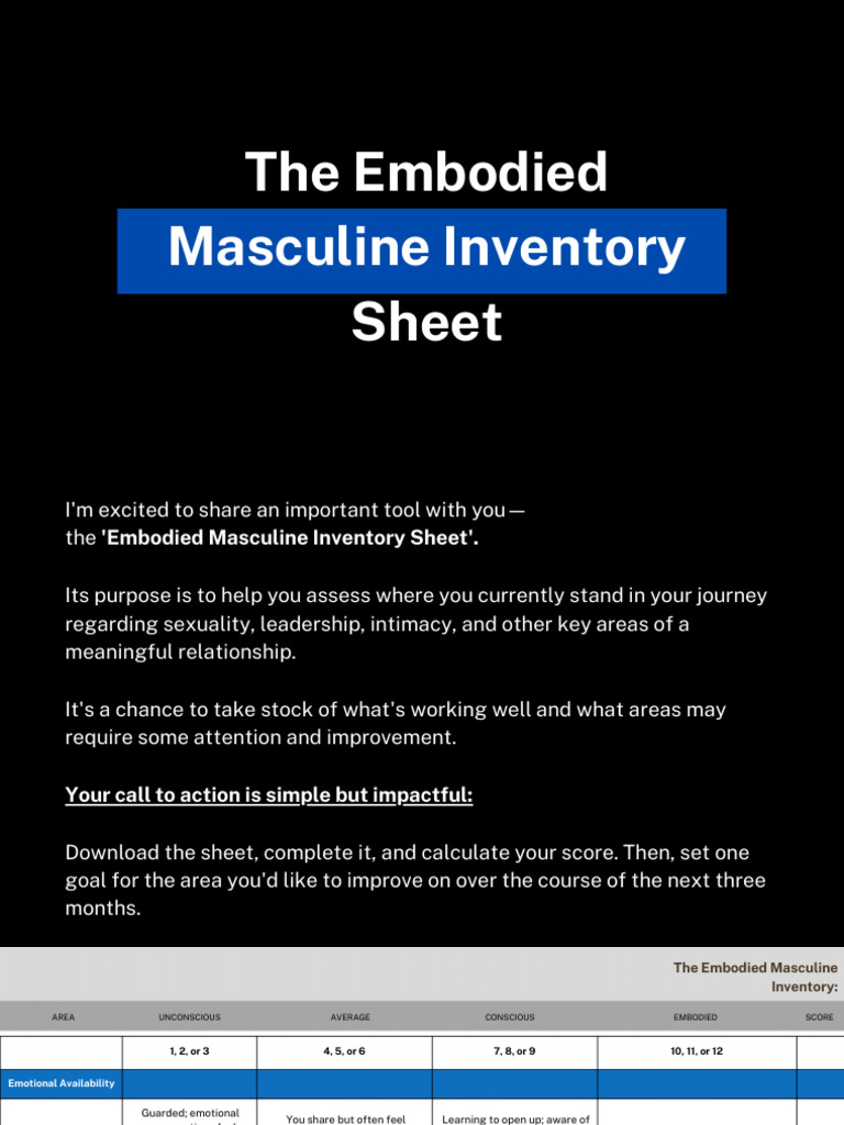 The Masculine Inventory Sheet PDF | PDF | Disciplines | Pleasure