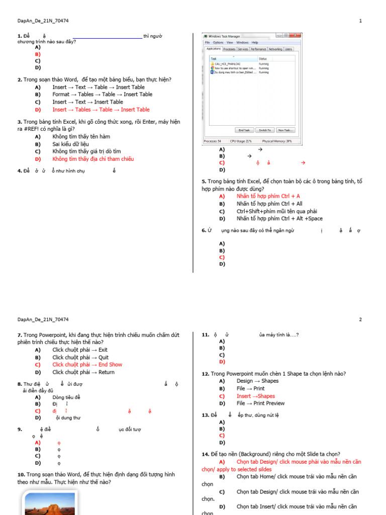 DapAn de 21N 70474 | PDF