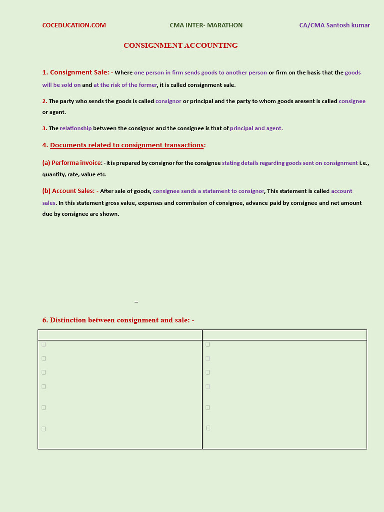Consignment Accounting Explained | PDF | Expense | Bad Debt