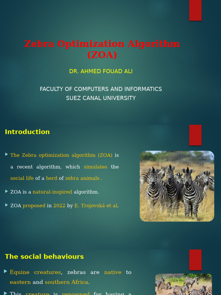 Zebra Optimization Algorithm (ZOA) | PDF | Zebra | Predation