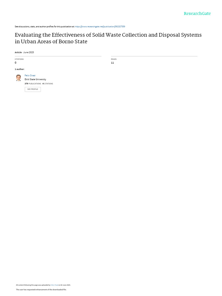 Evaluating Solid Waste Systems in Borno | PDF | Waste Management ...
